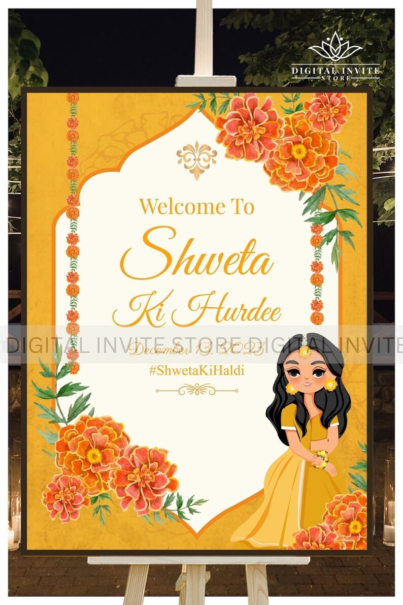 Haldi Signage Board, Gaye Holud Welcome Signage, Indian Haldi Decor ...