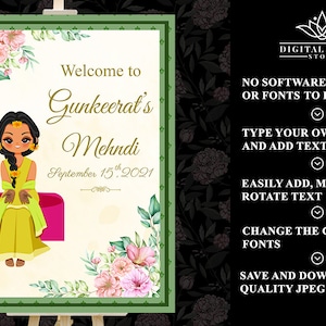 Henna Signage Board as Mehndi Signage Bridal Welcome Signs | Etsy