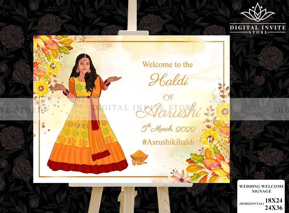 Haldi Ceremony Welcome Signs Haldi Welcome Signages Indian - Etsy