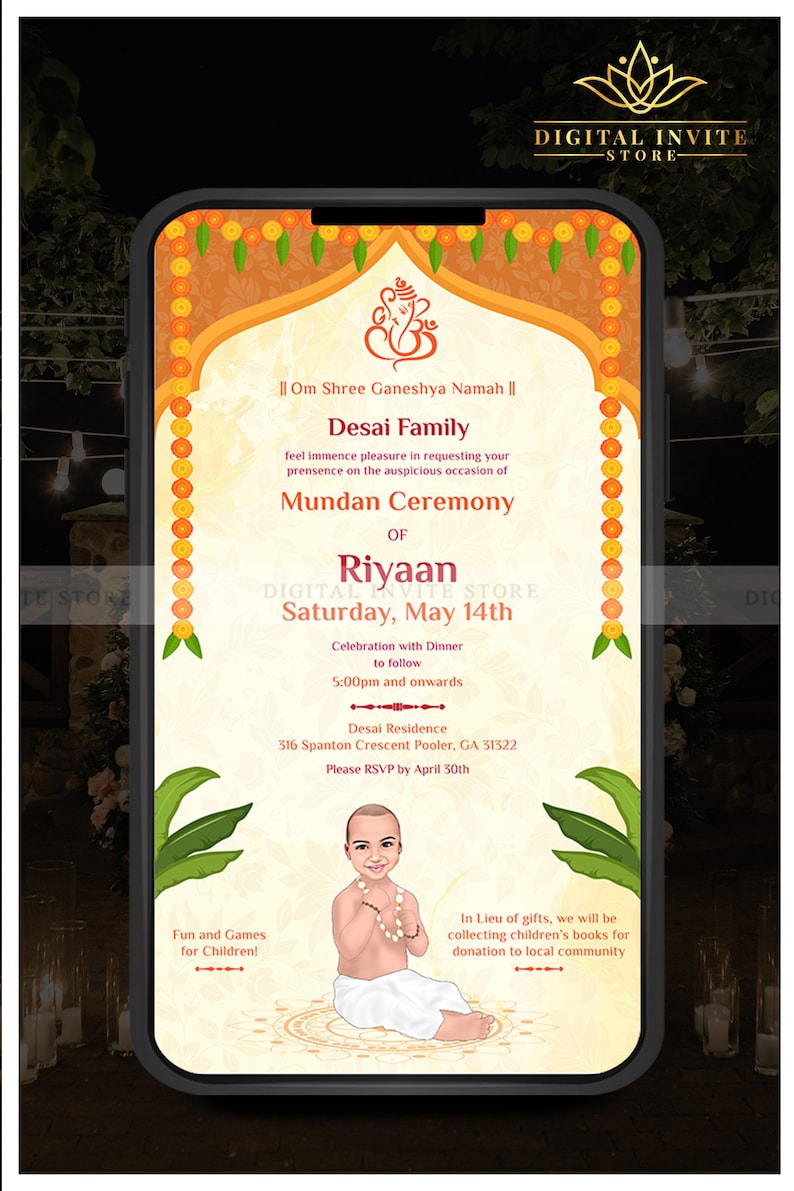 Mundan Ceremony Invites Cradle Ceremony Invitation, Namkaran Sanskar ...