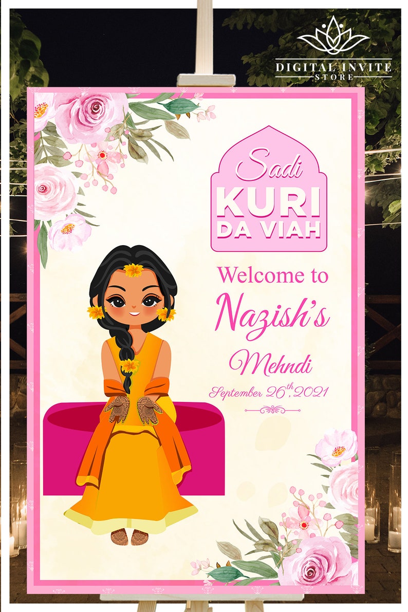 Henna Signage Board as Mehndi Signage Bridal Welcome Signs - Etsy