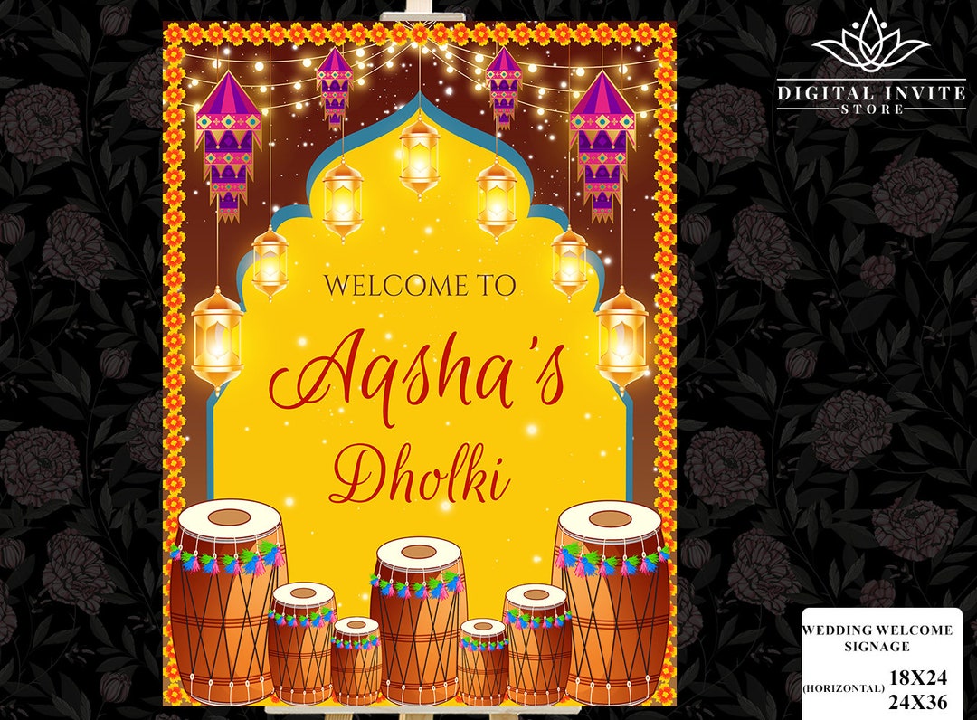 Muslim Dholak Night Sign Board & Muslim Dholki Signs With Lanterns ...