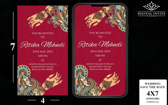outlet factory sale Mehndi invitations as Mendhi invites, Mehendi ...