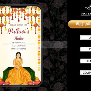 Haldi Party Invite Cards Digital Haldi Save the Date - Etsy