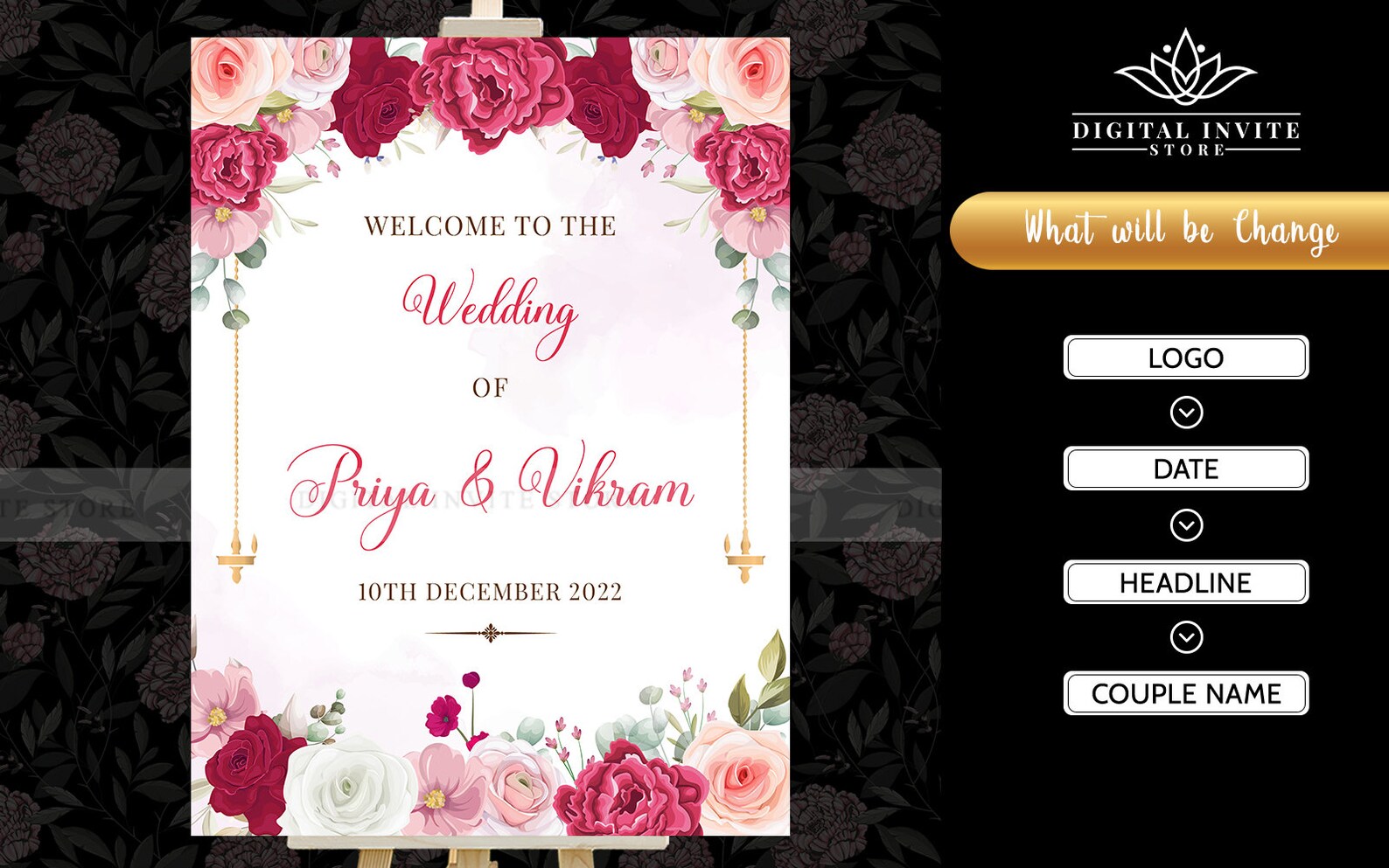 Indian Wedding Signage Board Hindu Wedding Welcome Signs - Etsy