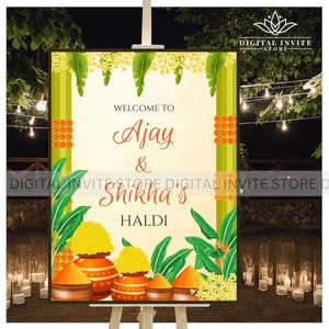 Indian Haldi Decor Entry Sign Board, Haldi Party Welcome Signs, Haldi ...