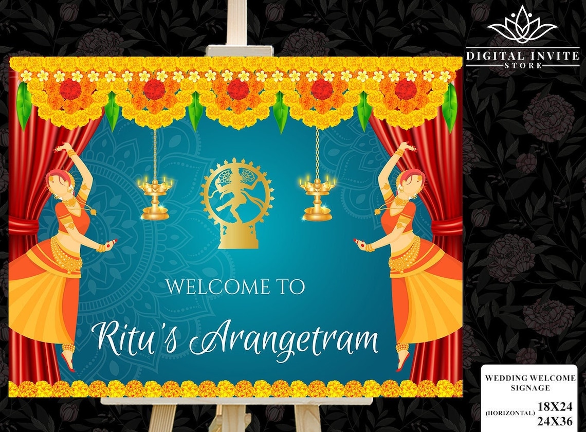 Indian Bharatnatyam Welcome Signs & Arangetram Welcome Signs - Etsy