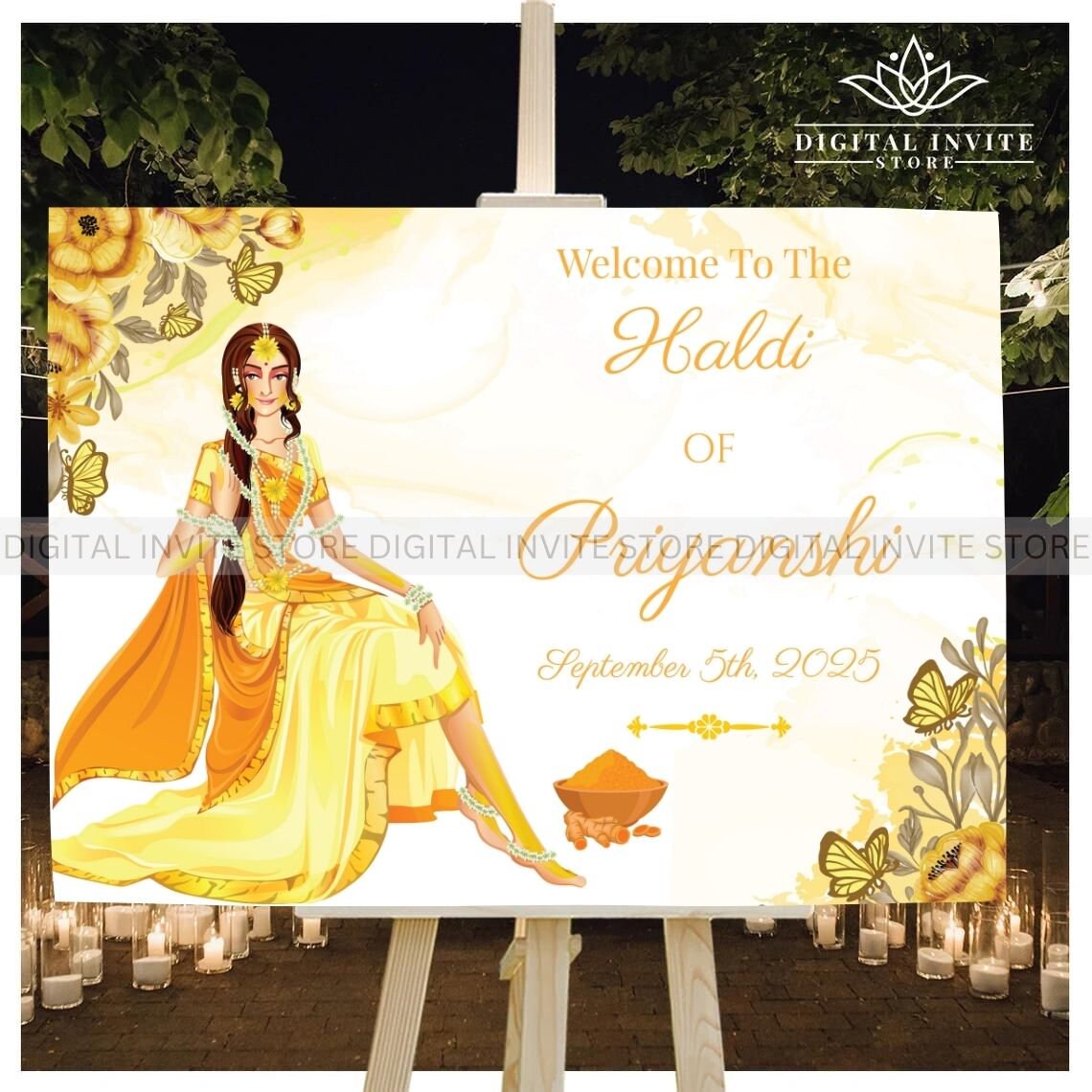 Haldi Ceremony Welcome Signs, Haldi Ceremony Signages, Indian Haldi ...