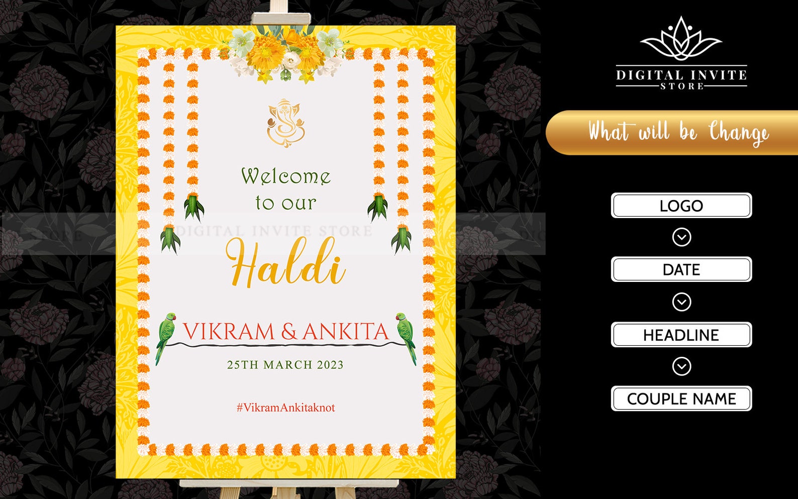 Haldi Signage Board Haldi Welcome Signage Indian Haldi Decor - Etsy