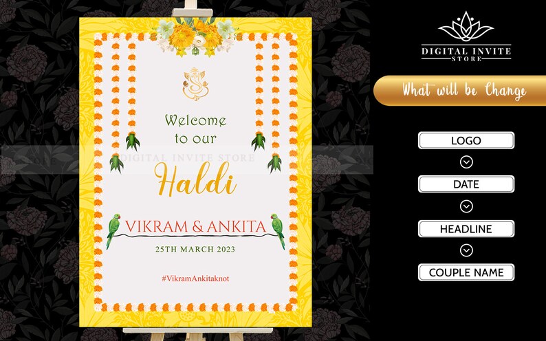 Haldi Signage Board Haldi Welcome Signage Indian Haldi Decor - Etsy