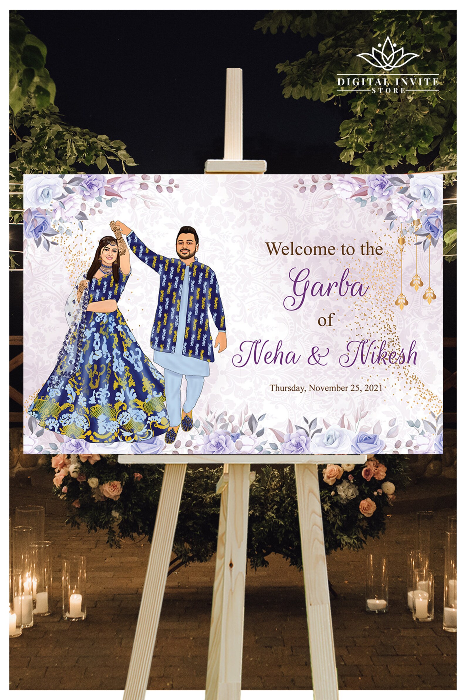 Garba Night Signages Sangeet Welcome Signs Welcome to Our - Etsy