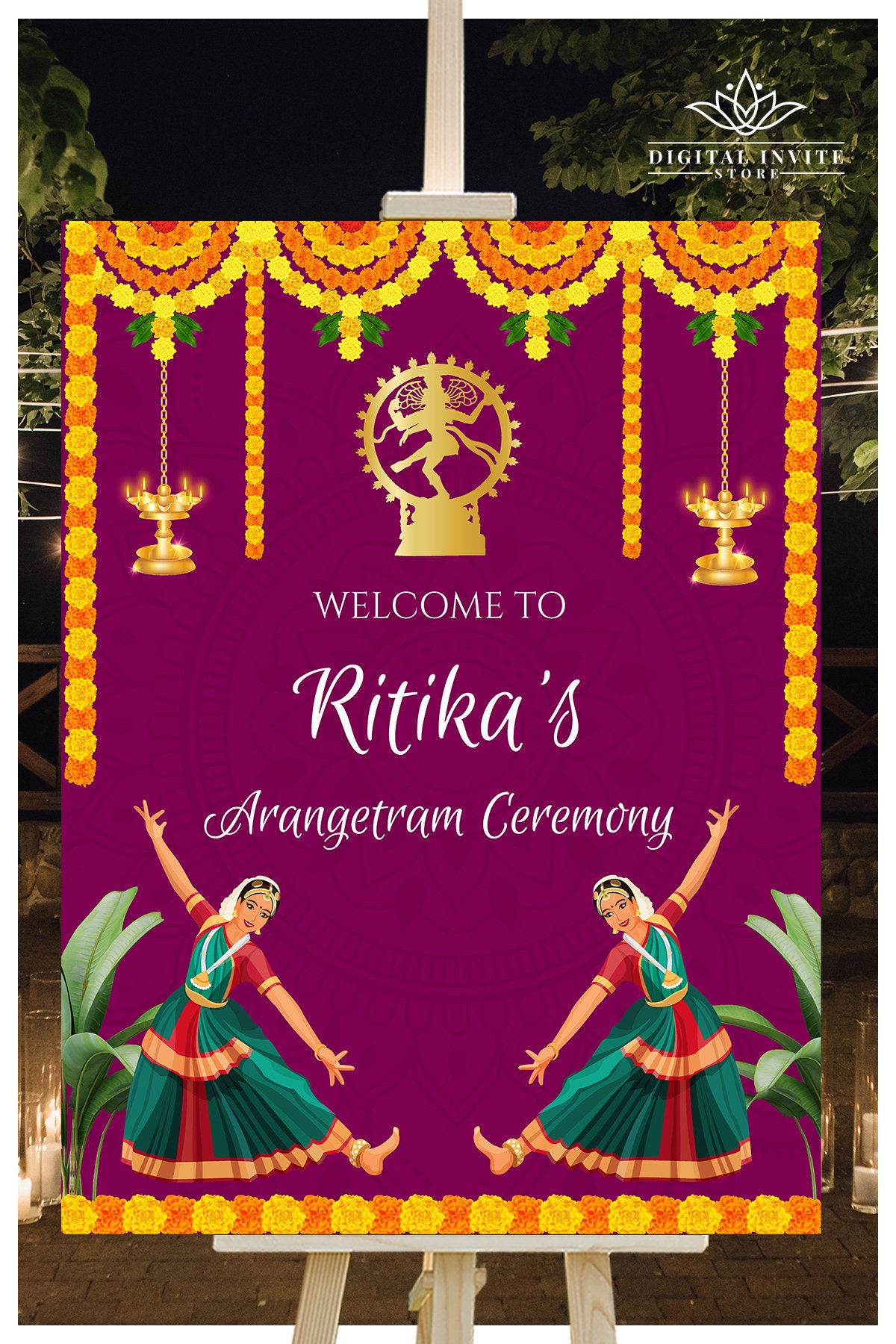 Indian Bharatnatyam Welcome Signs & Arangetram Welcome Signs - Etsy