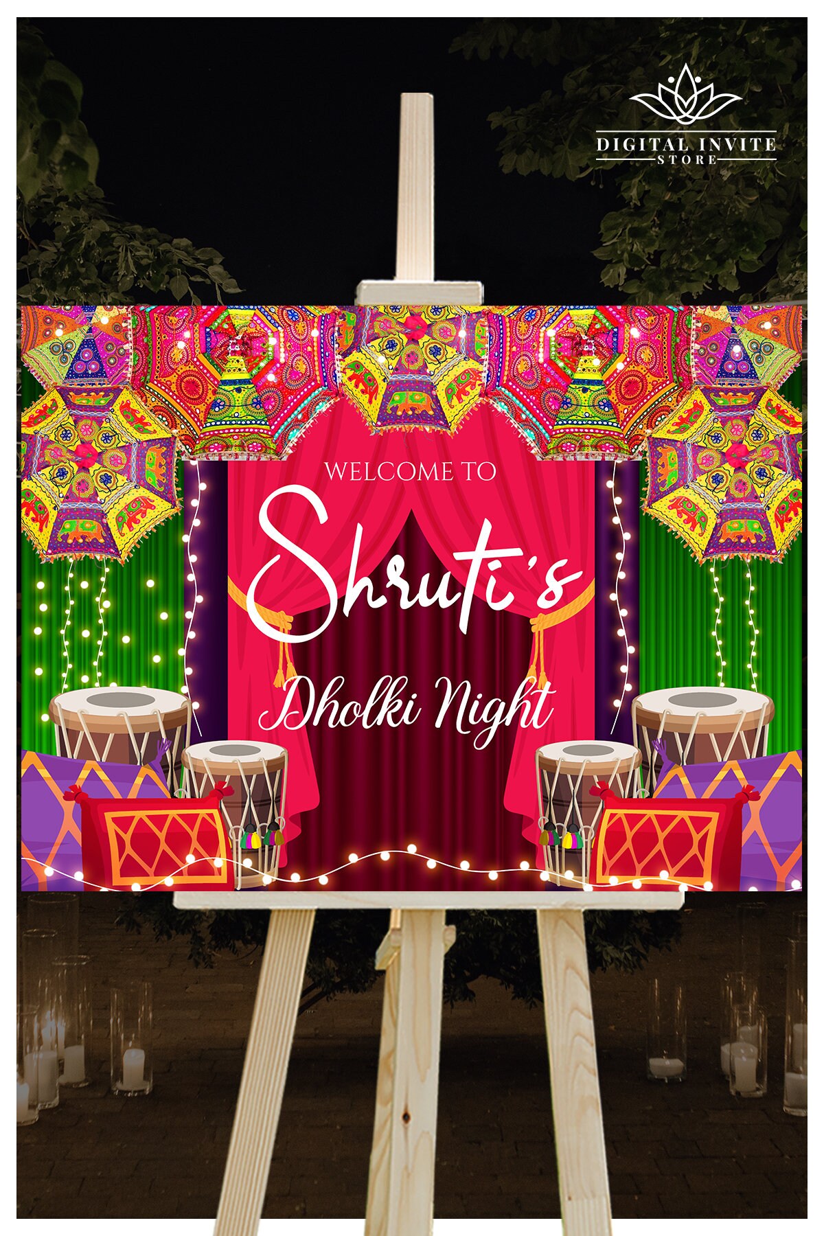Muslim Dholki Signs With Umbrella & Lanterns Theme Signs - Etsy