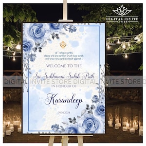 Sikh Wedding Signs as Sukhmani Path Signs Blue, Sukhmani Sahib Path ...