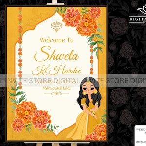 Haldi Signage Board, Gaye Holud Welcome Signage, Indian Haldi Decor ...