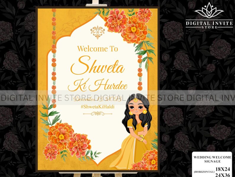 Haldi Signage Board, Gaye Holud Welcome Signage, Indian Haldi Decor ...