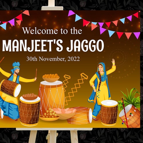Jaggo Welcome Signage as Punjabi Wedding Decor Signage - Etsy