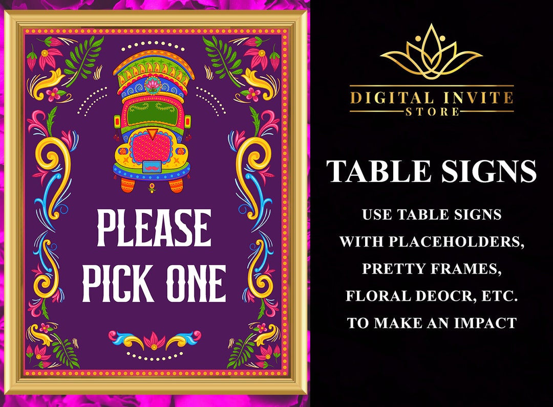 Please Pick One Indian Wedding Decor Henna Station Signs & - Etsy