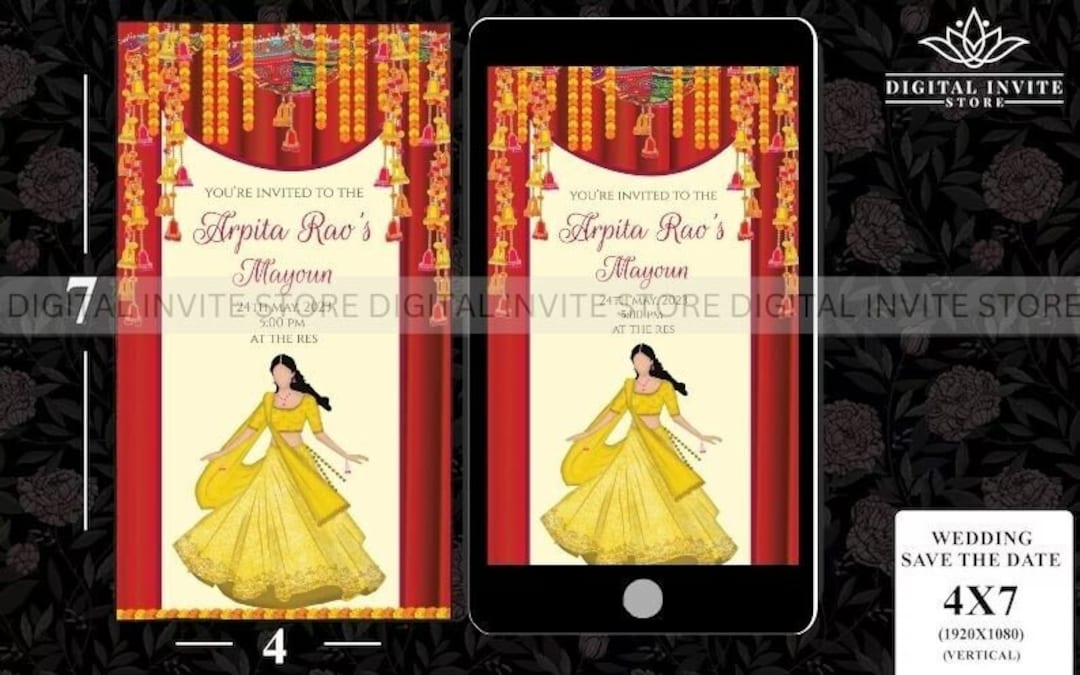 Digital Maiyaan Save the Date Invitation, Custom Portrait Maiyan ...