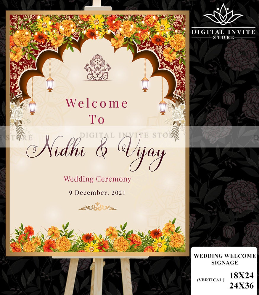 Indian Wedding Signage Board Hindu Wedding Welcome Signs - Etsy