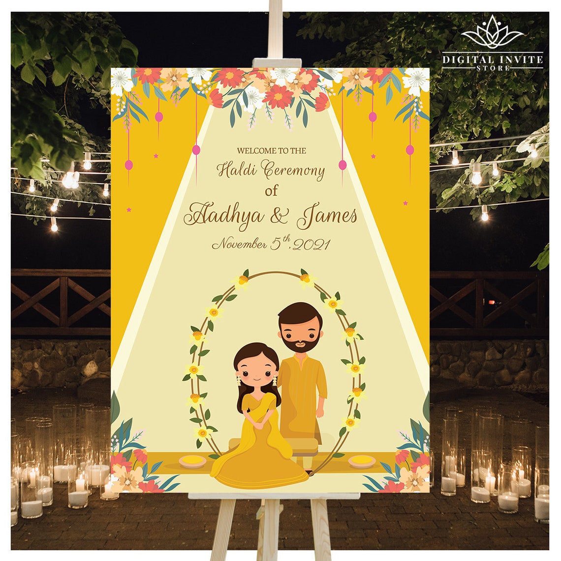 Indian Haldi Decor Entry Sign Board Haldi Ceremony Welcome | Etsy India