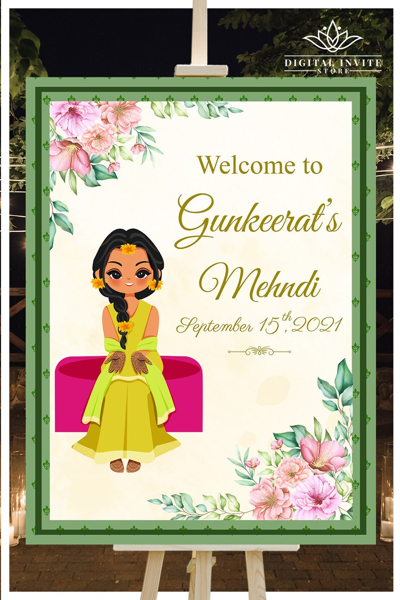 Henna Signage Board as Mehndi Signage Bridal Welcome Signs - Etsy