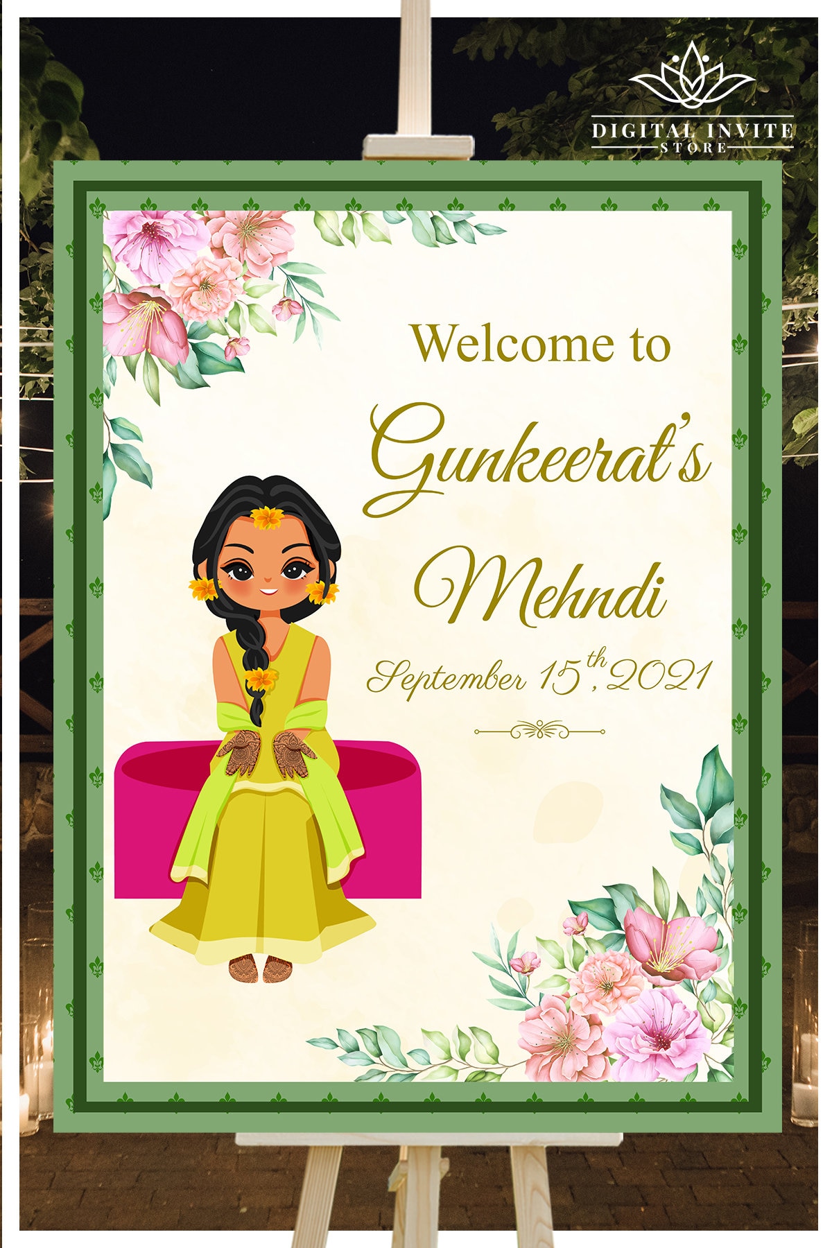 Henna Signage Board as Mehndi Signage Bridal Welcome Signs - Etsy