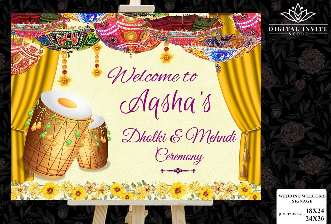 Pakistani Dholki Signs With Umbrella Theme Muslim Dholak - Etsy UK