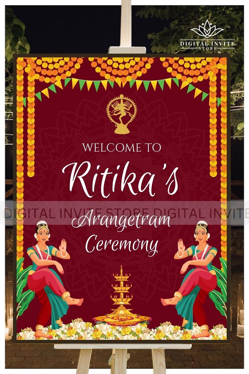 Classical Dance Recital Signage, Welcome Arangetram Sign as ...