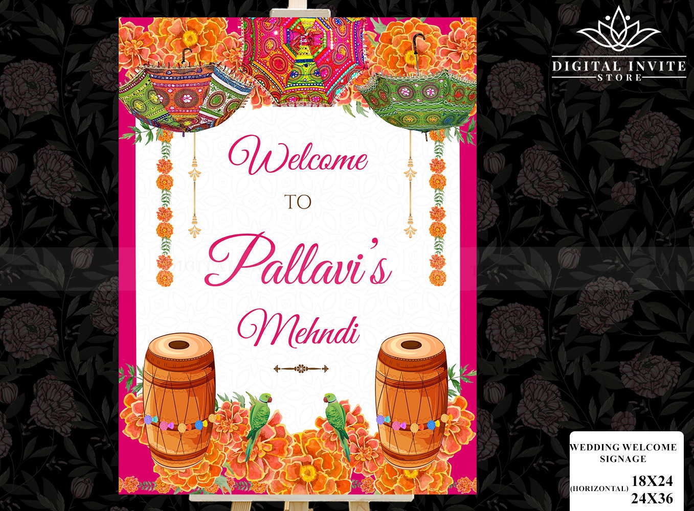 Mehendi Welcome Signage Board Mehndi Signs Umbrella Desi - Etsy