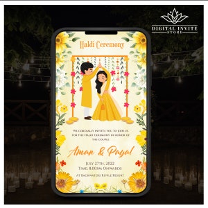Haldi Fun Electronic Invitation, Haldi Save the Date Invitation Card ...