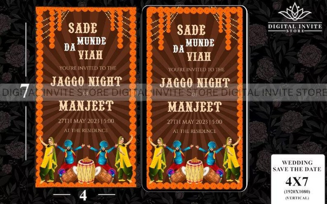 Jaggo Invite as Punjabi Invitations, Digital Jaggo Card & Jago ...