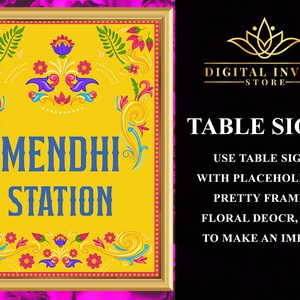 Mehndi Station Sign as Mehndi Signs Henna Station Sign - Etsy
