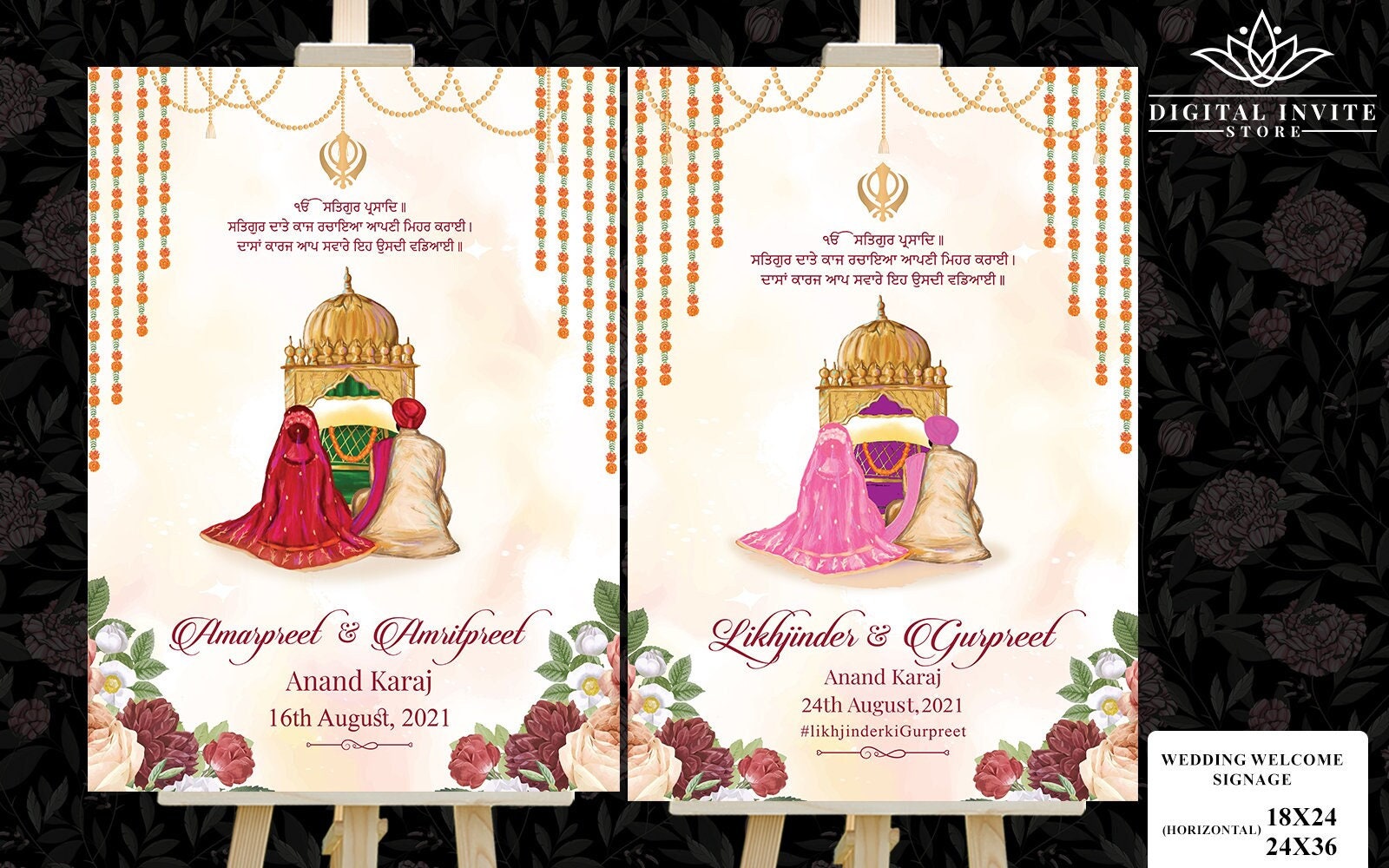 Sikh wedding welcome SignRoyal Welcome Signage Board Sikh - Etsy.de