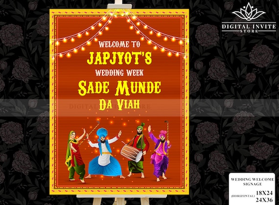 Punjabi Home Welcome Signage Jee Aiyan Nu Welcome Sign Sade | Etsy