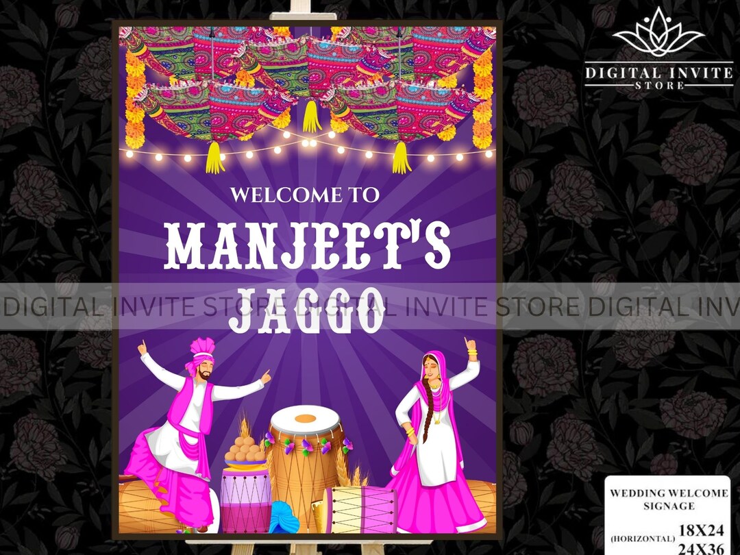 Punjabi Wedding Decor Signage, Jaggo Welcome Signage as Welcome to My ...