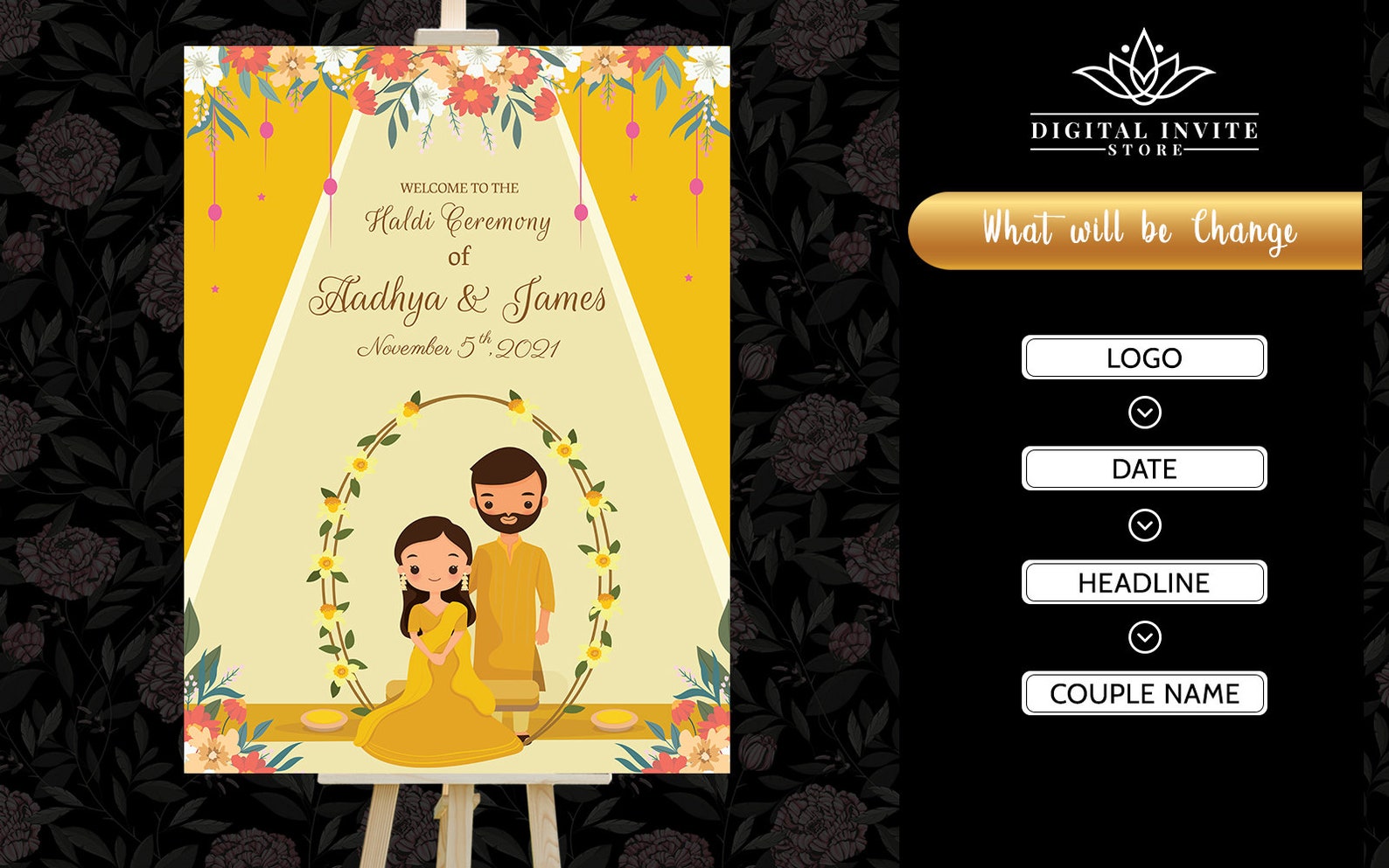 Indian Haldi Decor Entry Sign Board Haldi Ceremony Welcome | Etsy India