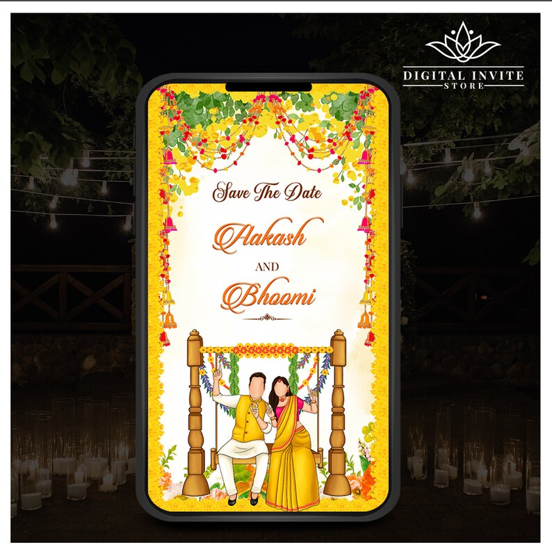 Haldi Party Invite Card Digital Haldi Save the Date - Etsy