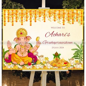 Ganesha Wedding Welcome Signs, Griha Pravesh Signs as Indian Home ...