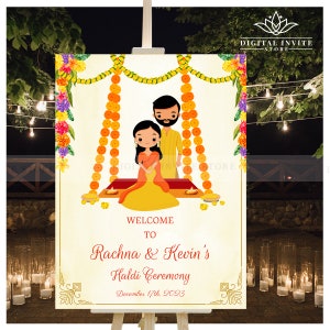 Haldi Ceremony Signs & Pithi Signages Indian Couple as Indian - Etsy