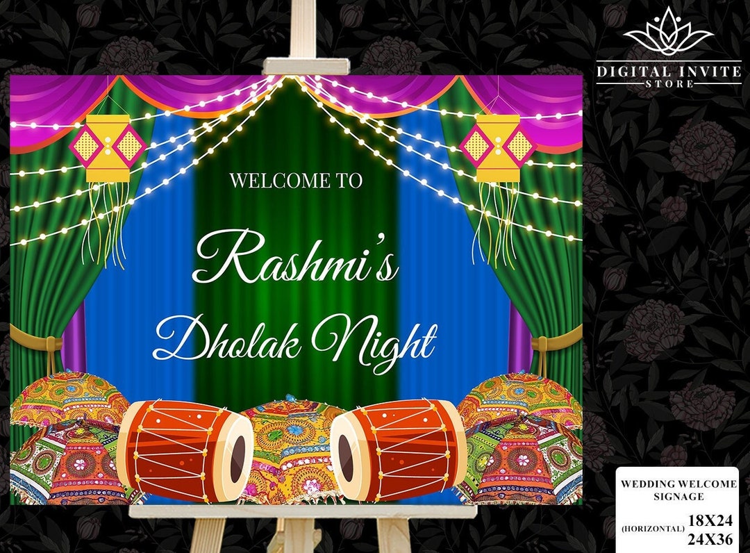 Muslim Dholki Signs With Umbrella & Lanterns Theme, Muslim Dholak Night ...