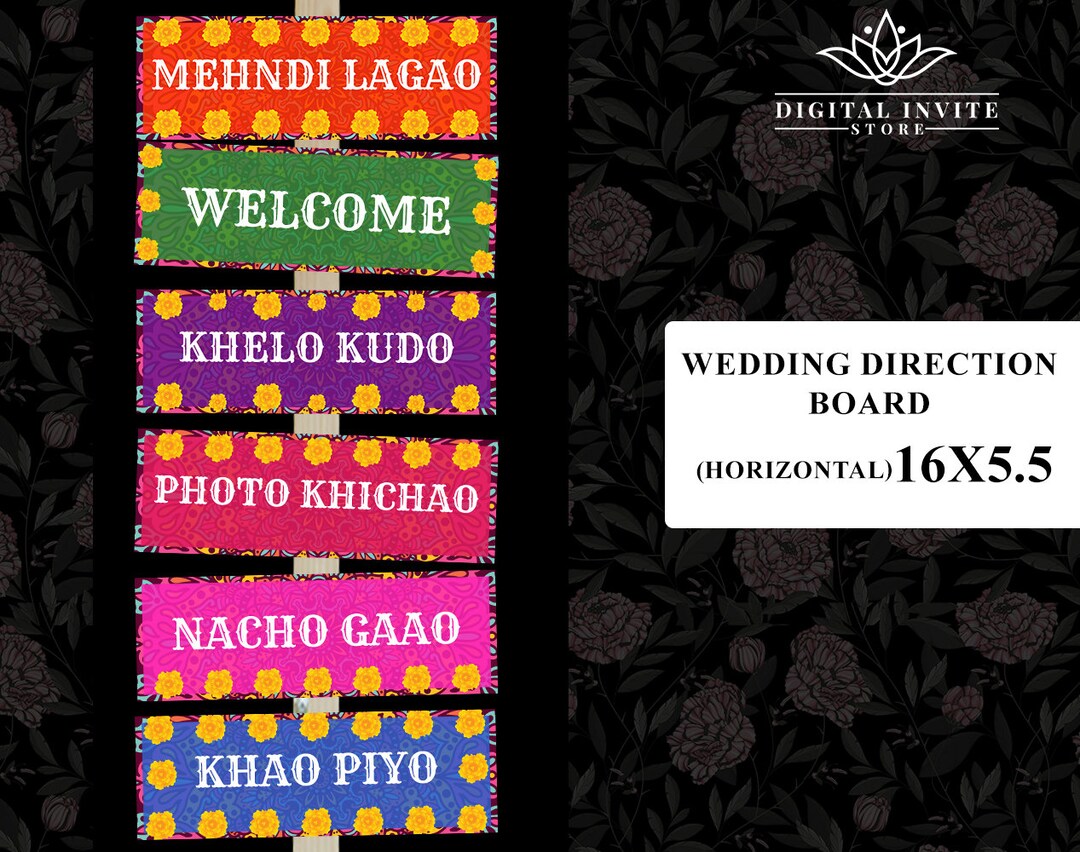 Mehendi Decor Signages & Mehndi Directional Signs as Indian Wedding ...