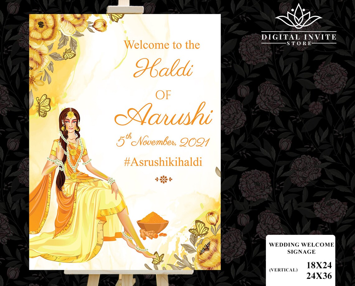 Haldi Ceremony Welcome Signs Haldi Ceremony Signages Indian - Etsy