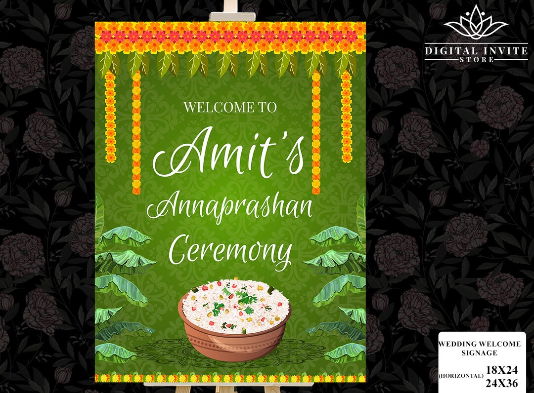 First Rice Feeding Sign & Rice Ceremony Sign, Annaprashan Sign as ...