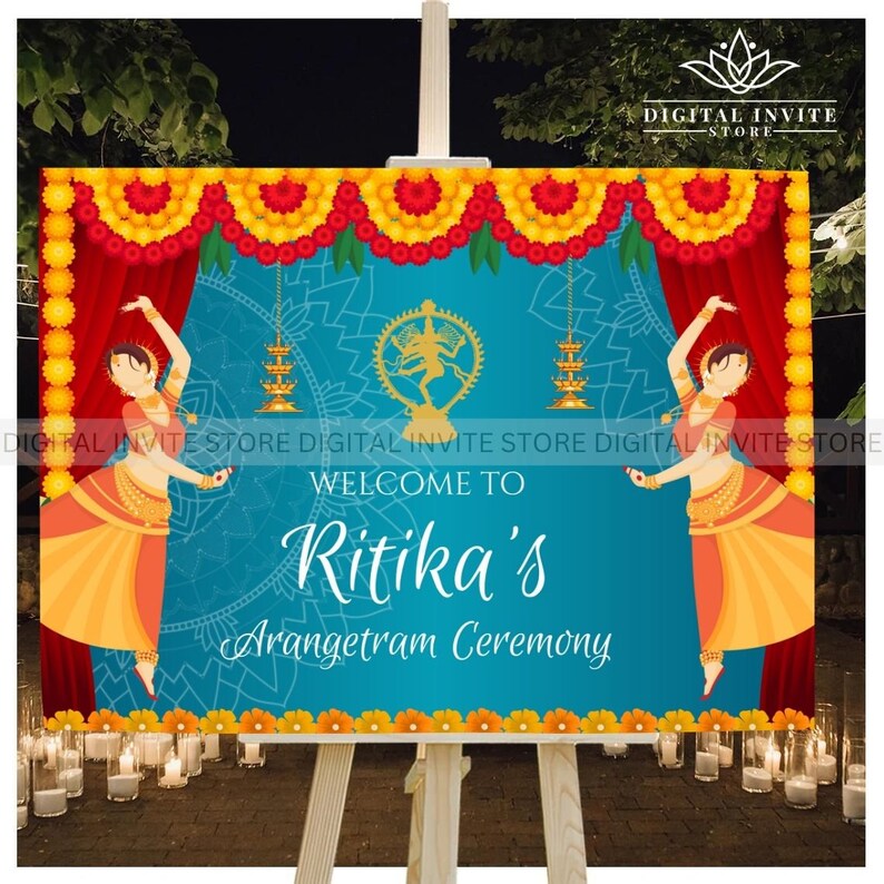 Indian Bharatnatyam Welcome Signs & Arangetram Welcome Signs, Welcome ...