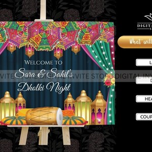 Pakistani Dholki Signs With Umbrella Theme, Dholak Night Signs, Dholki ...