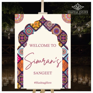 Sangeet & Jaggo Signages, Sangeet Ceremony Welcome Signs, Mandala Theme ...