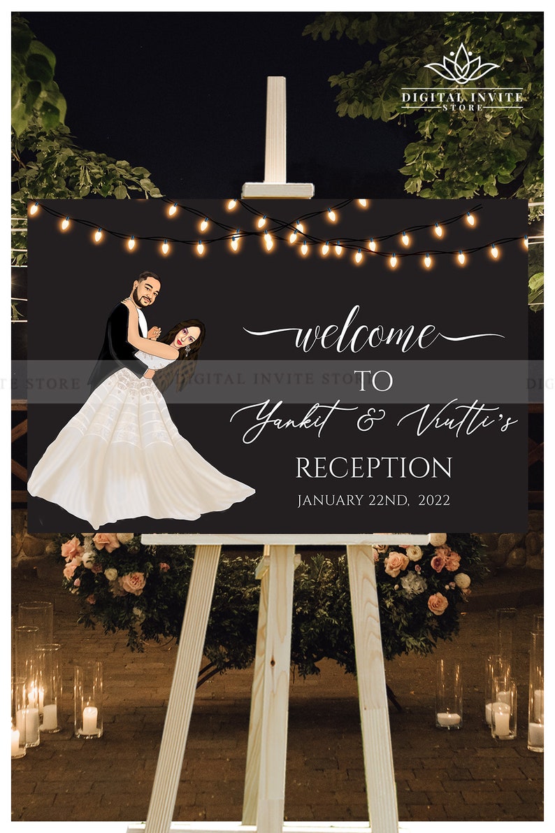 Reception Party Signs Sangeet Welcome Sign Board Welcome to - Etsy