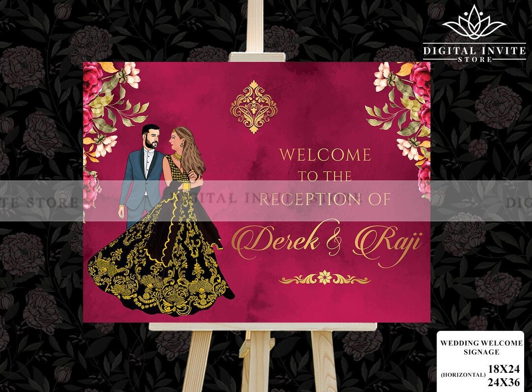Reception Party Sign, Sangeet Welcome Signs, Welcome to Our Reception ...