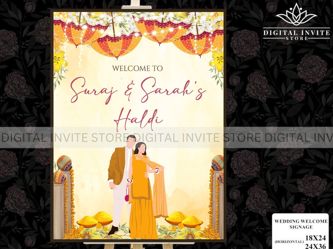 Haldi Signages as Haldi Welcome Signs, Haldi Ceremony Signs & Pithi ...